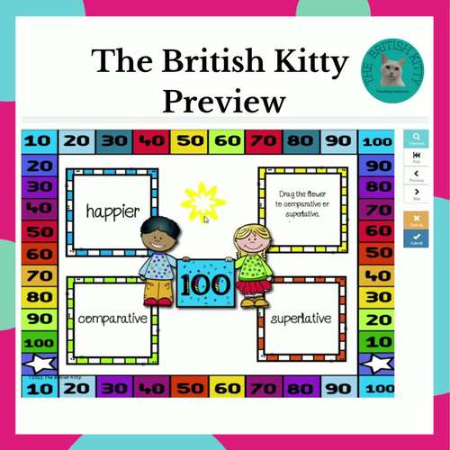 100th Day of School Comparative Superlative Adjectives Grammar Boom Cards™