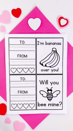 Valentines Day Coloring Cards, No Prep Valentines Day Craft Activities ...