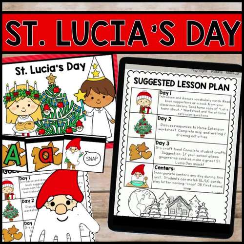 Holidays around World St. Lucia's Day Sweden Kindergarten Printable ...