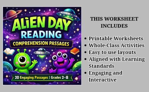 Cosmic Readers: Alien Day Comprehension Passages | Grades 2-8 | TPT