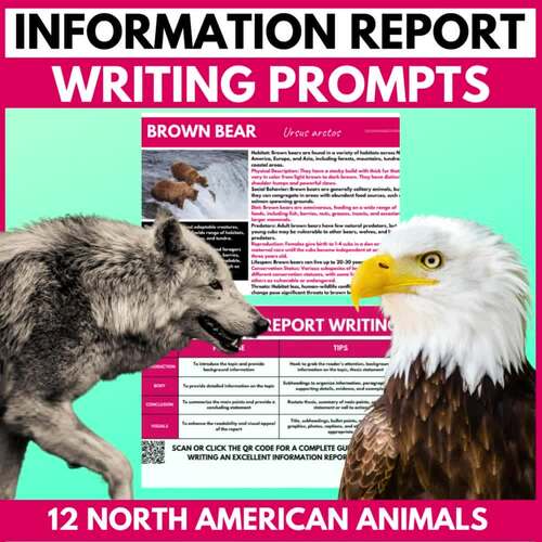 North American Animal Research Graphic Organizer for Information Report ...