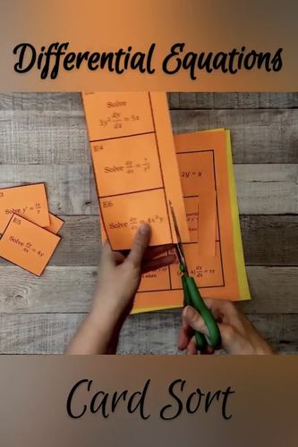 Differential Equations CARD SORT by Hoff Math | TPT