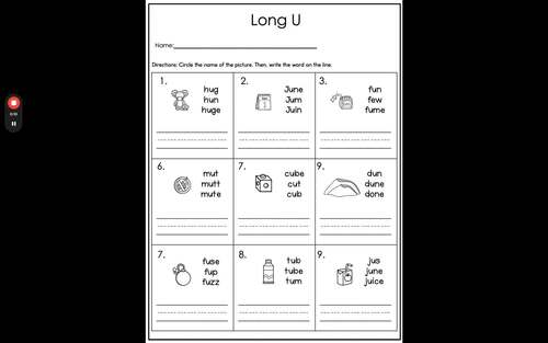 Long U Worksheets u_e ew ue u Differentiated Games Puzzles Sorting
