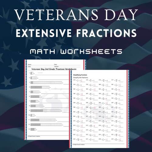 Veterans Day 3rd Grade Math Worksheets | Fraction | Identify & Compare ...