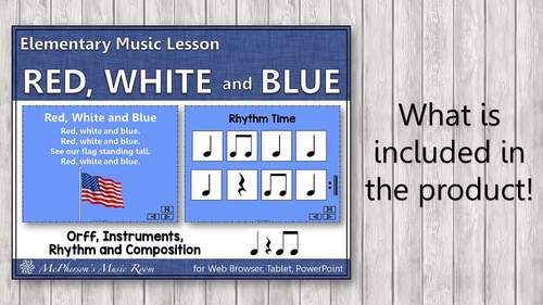 Patriotic Music | Orff, Composition, Eighth Notes, Instruments | US Flag