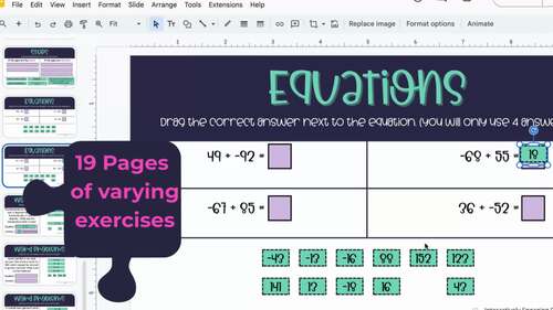 Adding Integers Drag and Drop Activity I Integer Word Problems I 6th ...