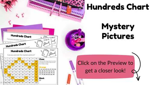 Hundreds Chart Mystery Pictures - Class Set, Print & Go - Place Value ...