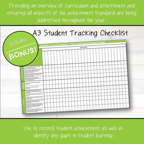 V9 Australian Curriculum SCIENCE ACHIEVEMENT STANDARD CHECKLISTS - YEAR 3