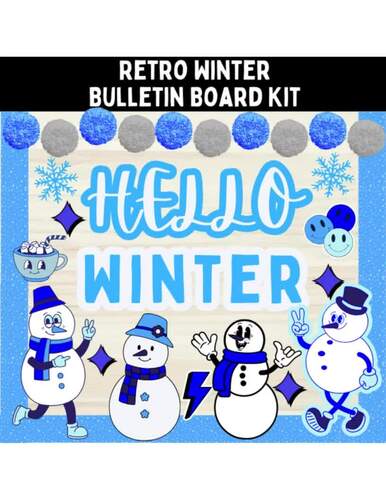 Winter Bulletin Board Kit: Retro Bulletin Board Ideas l Letters, Border ...