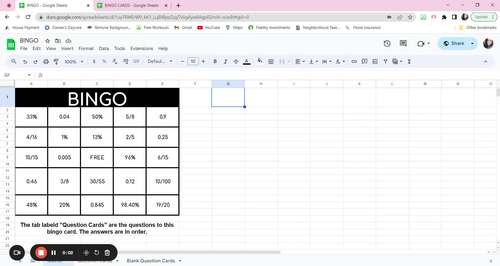 Editable Bingo- Fraction, Decimal, Percent Conversions by MathManiaMomma