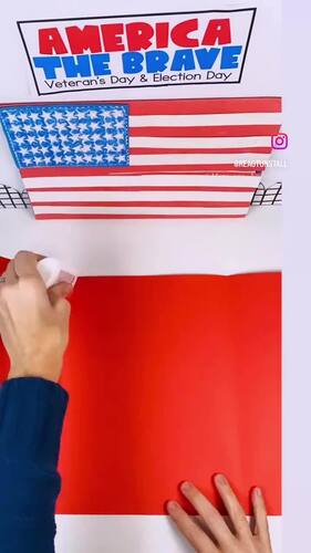 Veterans Day, Voting & Election Day, America the Brave Flag Craft Lapbook