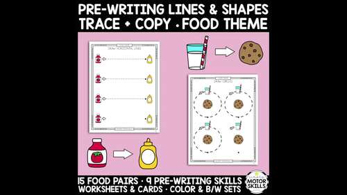 PRE-WRITING LINES & SHAPES - Seasonal Picture Pairs - Worksheets & Cards