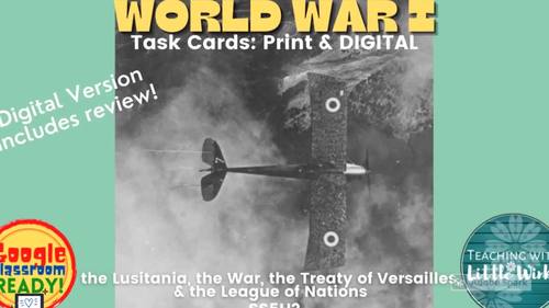 World War 1 Task Cards: DIGITAL & Print by Teaching with Little Winks