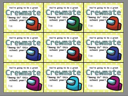Among Us Beginning of Year Gift Tag--You're going to be a great crewmate!