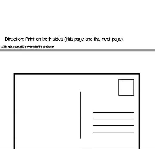 Cute Printable "I Miss You" Postcards for Students --Distance Learning