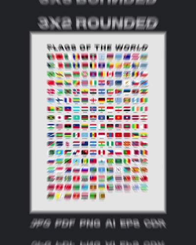 World Flags Poster Printable - Classroom Geography Decor - Light by Fizzia