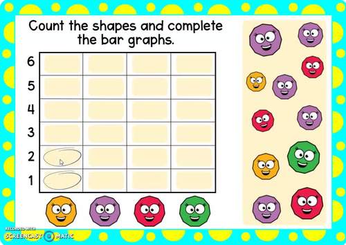 Building and Reading Bar Graphs Boom Cards™ Distance Learning Shapes