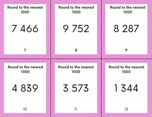 ROUNDING TO THE NEAREST 1000 TASK CARDS|3RD-4TH GRADE MATH | TPT