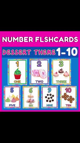 Number Flashcards 1-10 : Dessert Theme by Grow With Me Resources