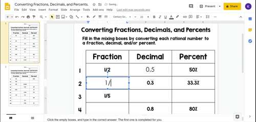 Converting Fractions, Decimals, and Percents Activity | TPT