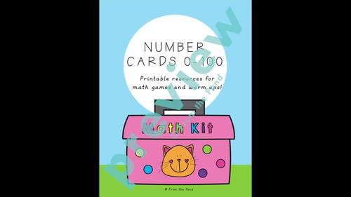 Number Cards for Math Games 0-100 by From the Pond | TPT