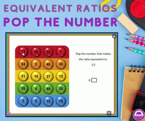 Equivalent Ratios Math Digital Activity | Pop Game by Matemaths | TPT