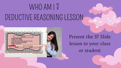 WHO AM I Deductive Reasoning Activity for Inference BOOM CARDS and SLIDES