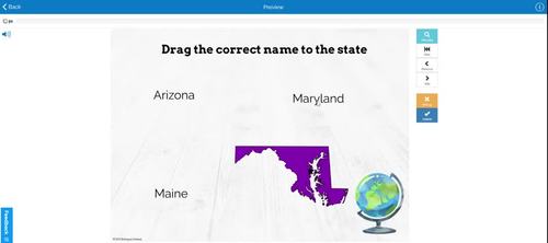 50 States: Match the Name to State Capital Starred Digital Task Cards