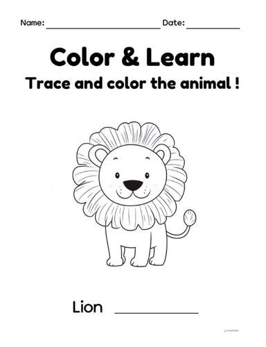 Color & Learn: Easy Animal Coloring Pages | Fun Printable Worksheets