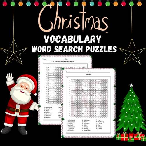 Christmas Vocabulary Word Search Puzzles - December Activities | TPT