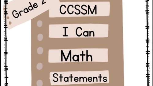 CCSSM Grade 2 | I Can Statements {Measurement & Data} by Serendipity ...