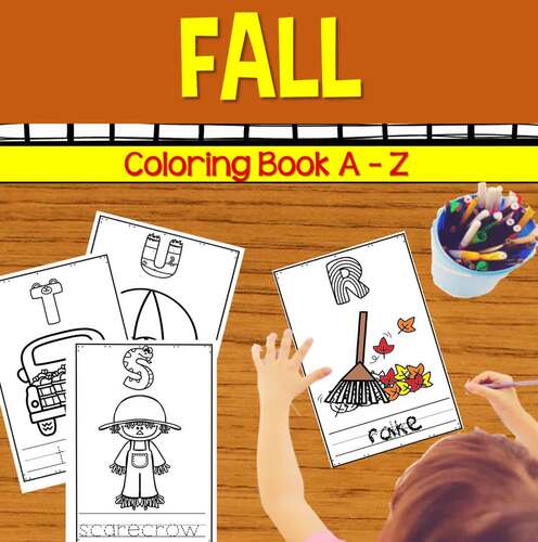 Fall Alphabet Coloring Book and Worksheets by Pint Size Learners