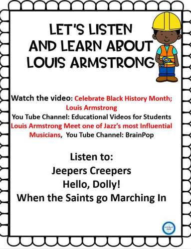 Louis Armstrong's Composer Toolbox, Elementary Music Activity | TpT