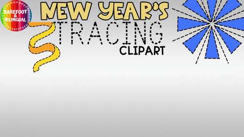 New Years Tracing Clipart | Images for Fine Motor & Pre-Writing Practice