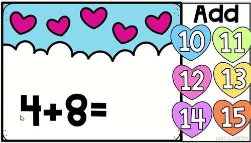 VALENTINE Math Addition to 20 ~ ONLINE Distance Learning Google Digital ...