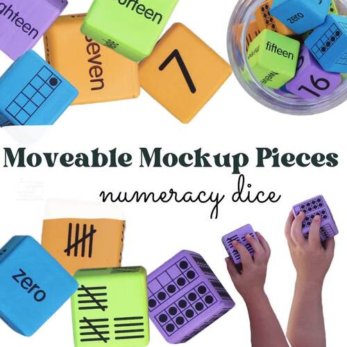 Numeracy Dice Images Moveable Mockup Elements with Transparent ...