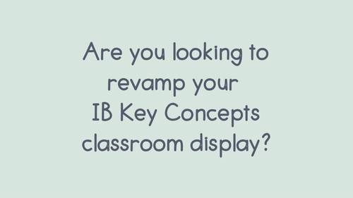 IB Key Concepts PYP Classroom Display Banner Boho Rainbow Theme Decor