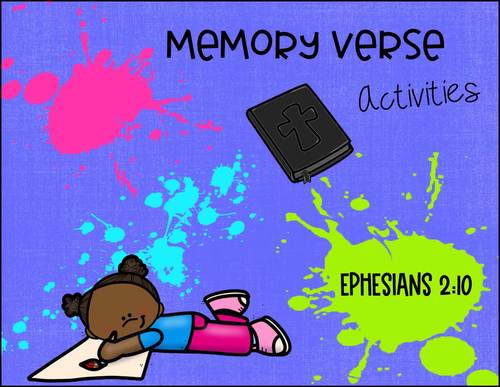 Bible Memory Verse Activities for Ephesians 2:10 by The Jillybean Jar