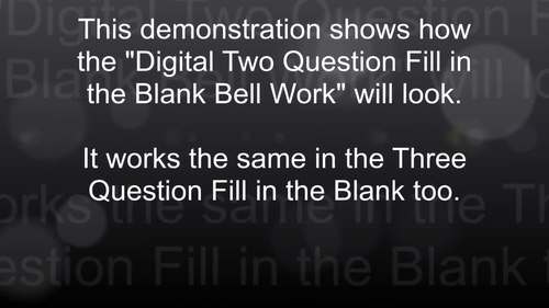 Digital Three Question Fill-In Bell Work (One Week Journal) | TPT