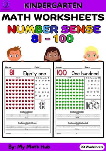 Number Sense 81 to 100 No Prep Printable Math Worksheet for Kindergarten