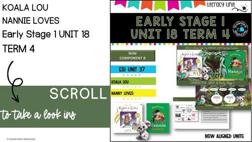 KOALA LOU, NANNIE LOVES Unit 18, unit ES1 Term 4, NSW DET Component B