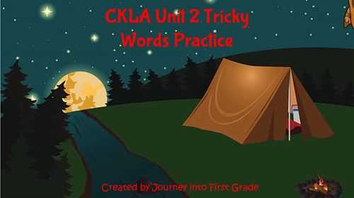 CKLA First Grade Unit 2 Skills Tricky Word Activity Camping Theme