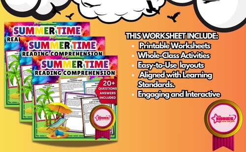 Summer Spring Break Reading Comprehension Passage Activity 3rd,4th,5th ...
