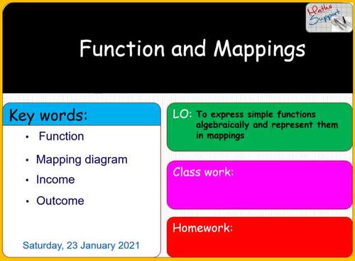 Functions and mapping by Maths Support Centre | TPT