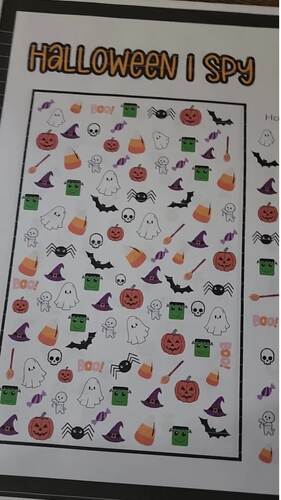Halloween I Spy Worksheet | Seek and Find Game | Number Counting Game