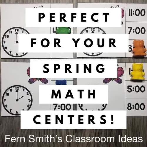Time to the Hour Clip Cards May Bundle by Fern Smith's Classroom Ideas