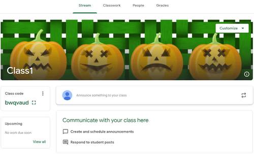 Animated Google Classroom Header (Pumpkins) Banner - Distance Learning