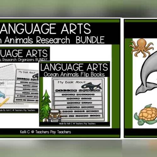 Animal Research Templates and Flip Books for Ocean Animals BUNDLE by ...