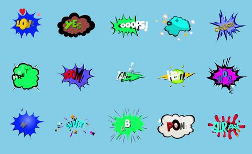 15 Animated Comic 'Bubble & Text' Combos #1 by The Asset Shop dot Design