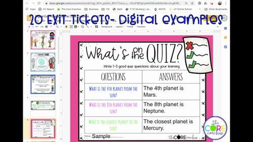 Exit Ticket Formative Assessment Strategies - Print & Digital Exit Tickets